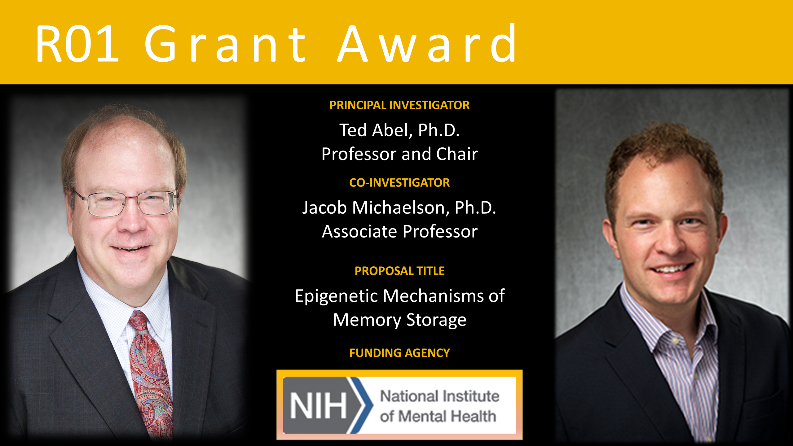 Congratulations to program faculty members Ted Abel and Jacob ...